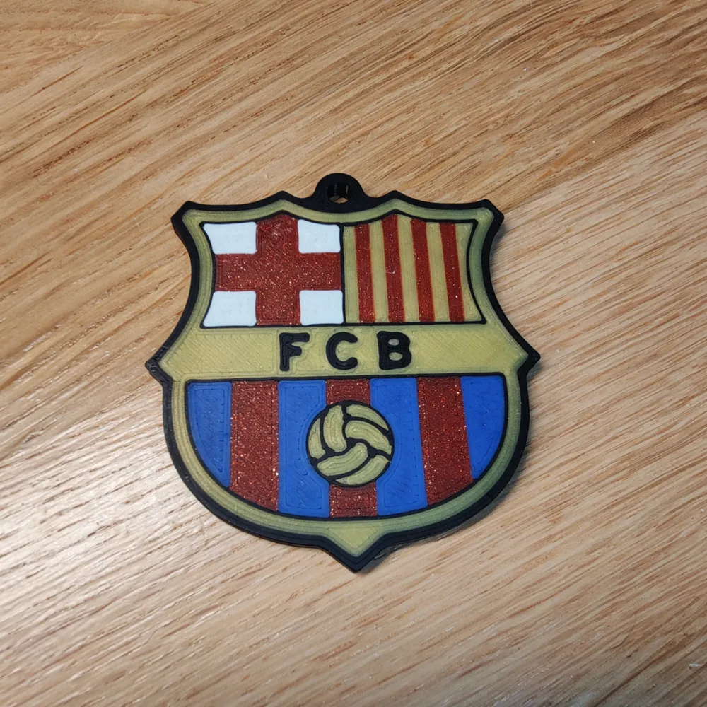 FC Barcelona shield keychain by RBNtool 3D MakerWorld: Download Free 3D ...