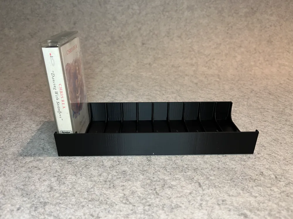 Simple stand for 10 cassette tapes by design3d - MakerWorld