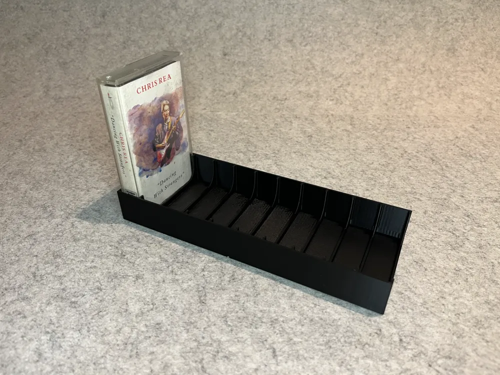 Simple stand for 10 cassette tapes by design3d - MakerWorld
