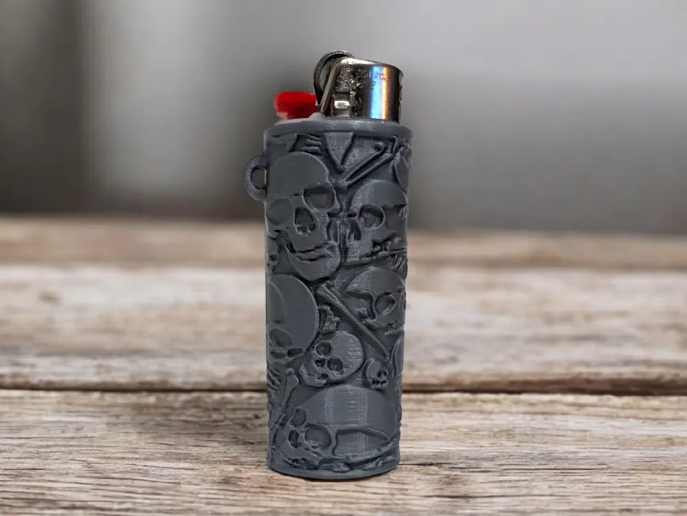Skull Lighter Case Keychain by Rad Makes MakerWorld: Download Free 3D ...