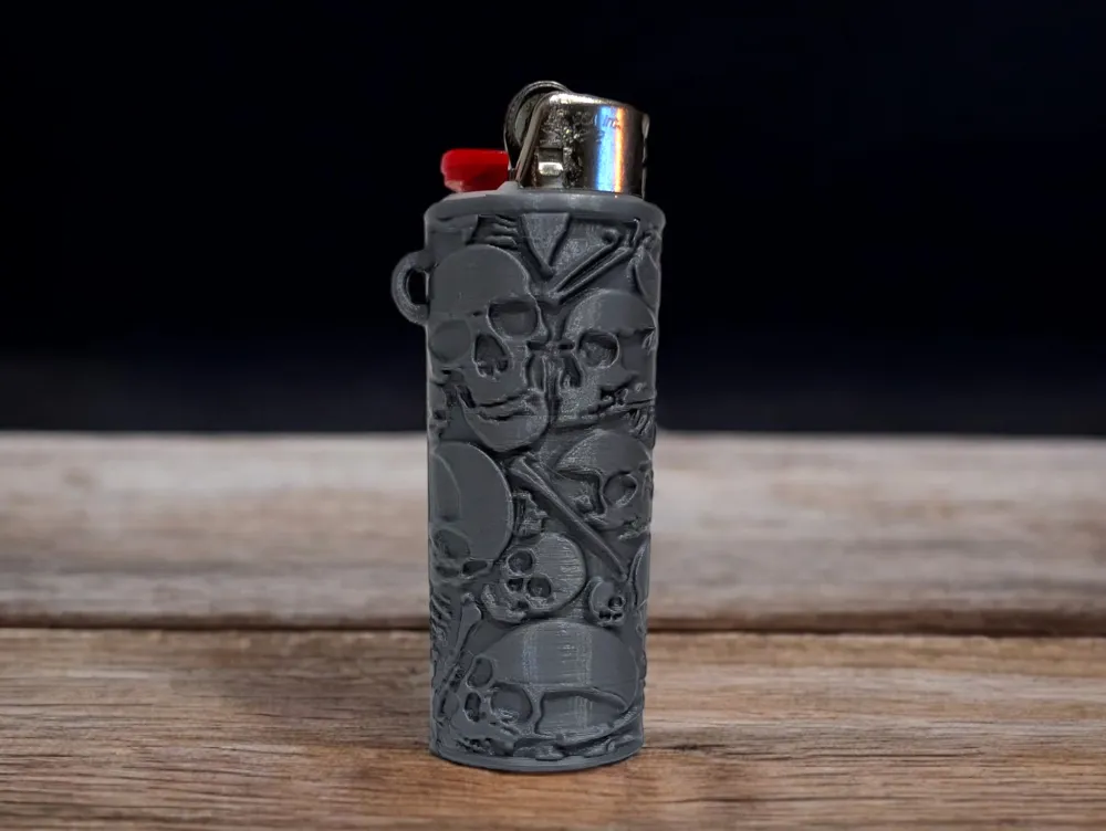 Skull Lighter Case Keychain by Rad Makes MakerWorld: Download Free 3D ...
