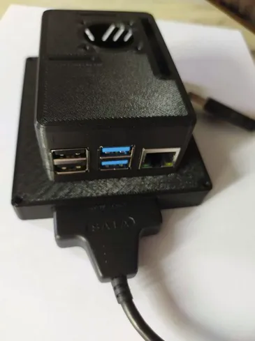 Raspberry Pi 4 (+fan) case +SATA SSD mounting cage Remixed by jx3000 ...