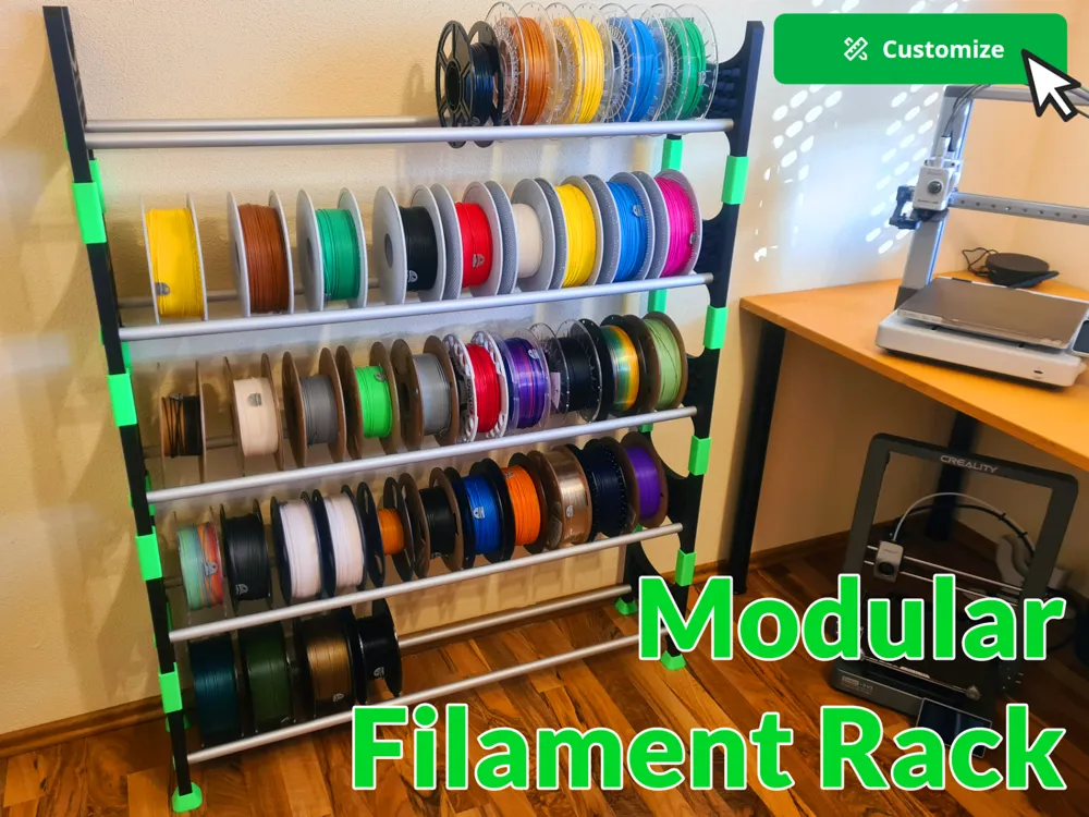 Modular Filament Spool Rack/Shelf by Molodos MakerWorld: Download Free ...