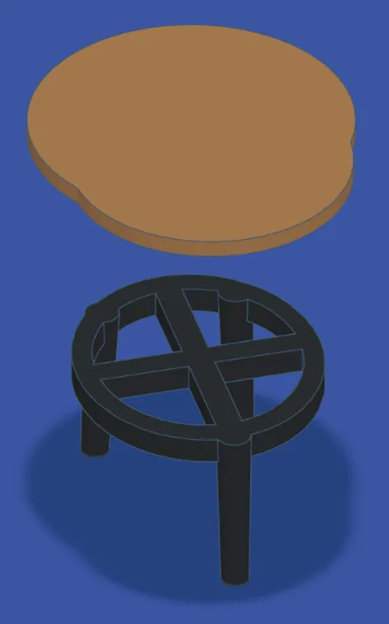 Dollhouse - Small Reading Table V2 - Free 3D Print Model - MakerWorld