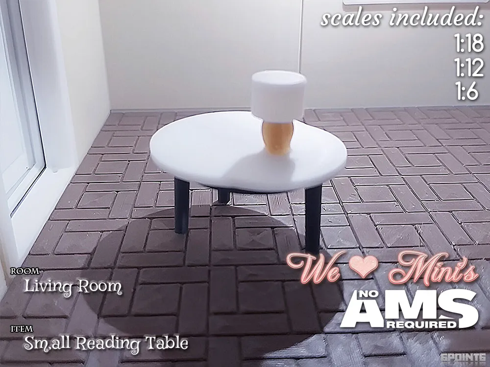 Dollhouse - Small Reading Table V2 - Free 3D Print Model - MakerWorld