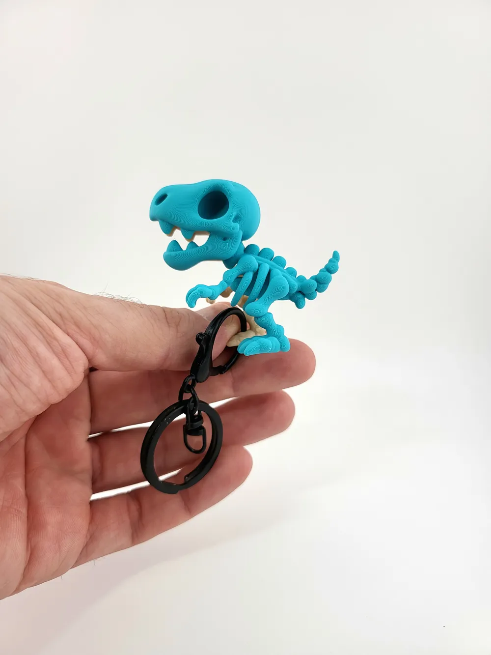 Kawaii Velociraptor Skeleton Keychain Dinosaur by Mad power MakerWorld ...