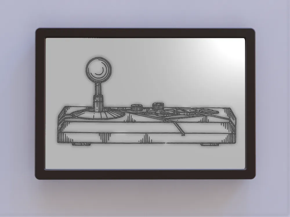 Nintendo Advantage Controller Patent Art - Front by Ken Mills - MakerWorld