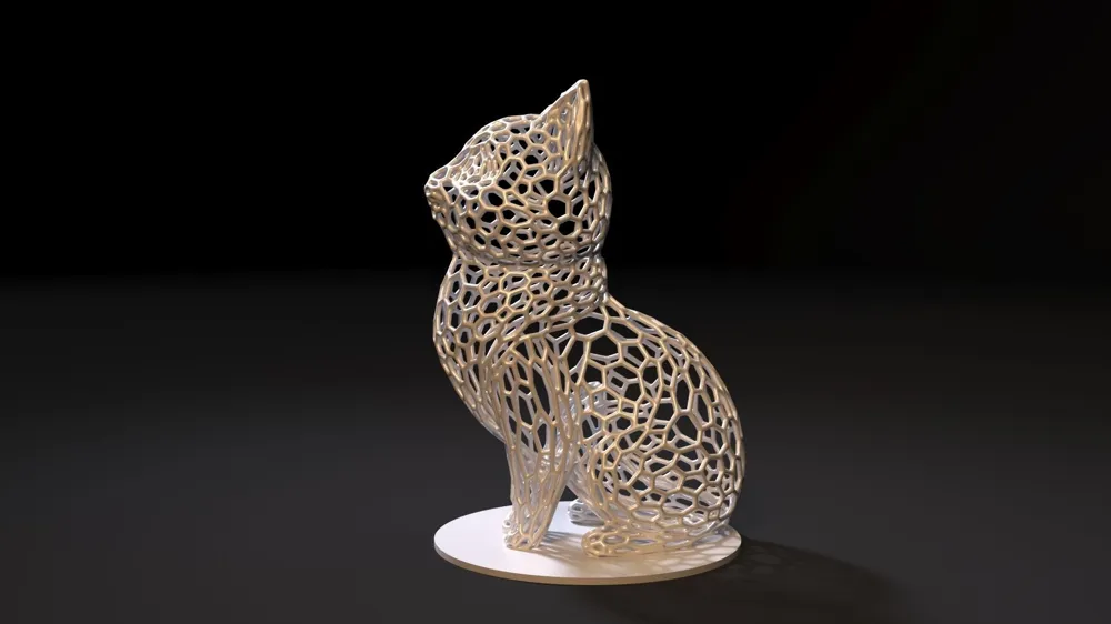 Voronoi Cat by wikiwada - MakerWorld
