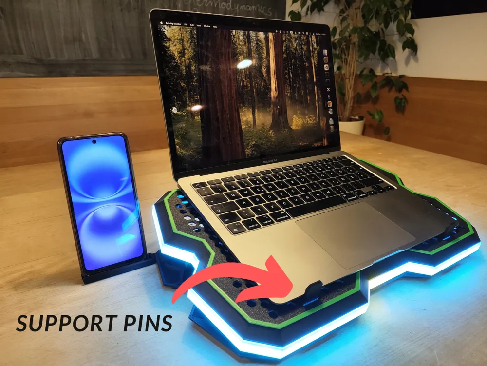 Laptop Stand CHRISTMAS EDITION+Fans/RGB/Phone Hold by FADY - MakerWorld