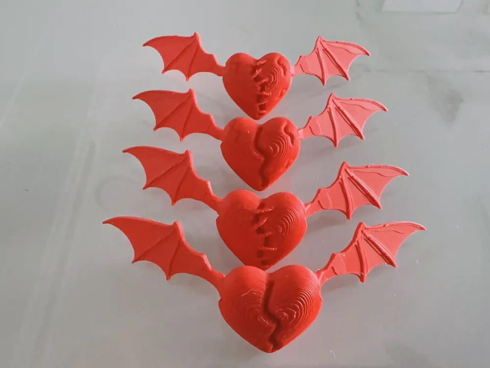 Heart - Articulated Bat Wings - Free 3D Print Model - MakerWorld