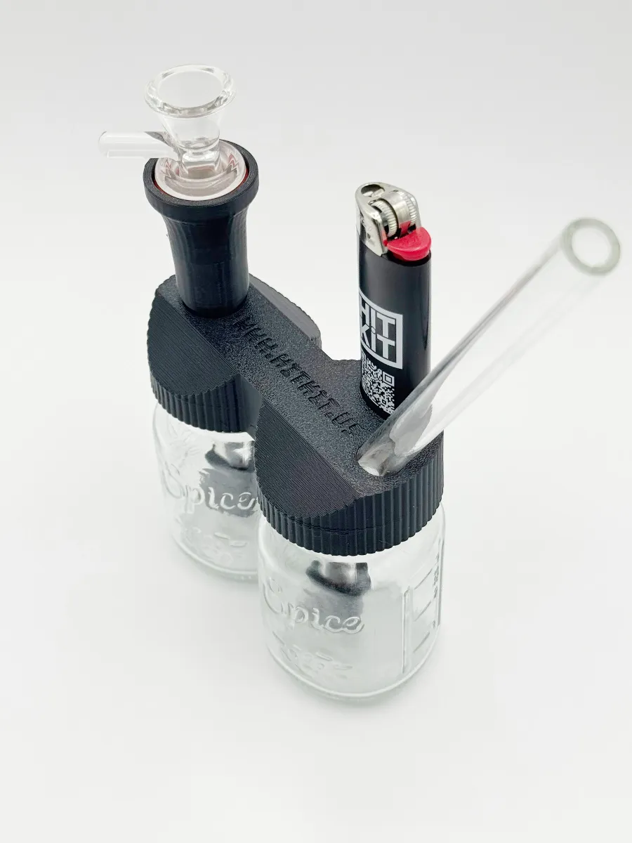 Dub Bub v2. Mini mason jar bubbler/bong/water pipe - Free 3D Print ...