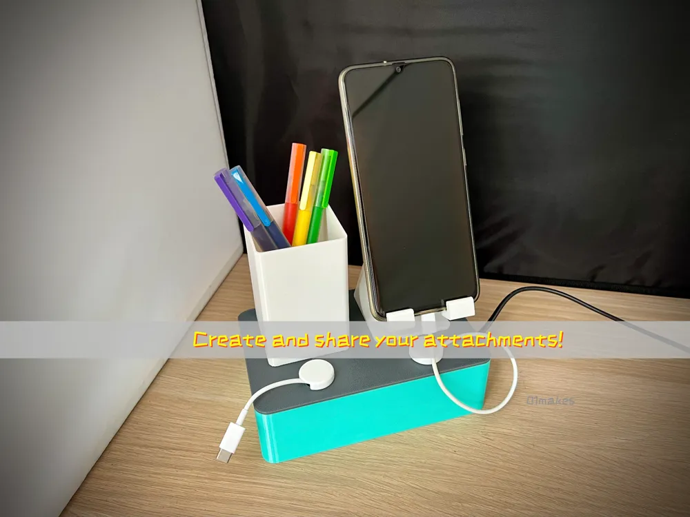 USB charging station cable organizer desktop box by 01makes MakerWorld ...
