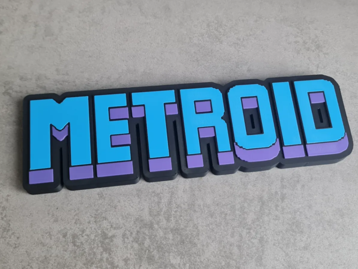 Metroid classic NES sign / logo - Free 3D Print Model - MakerWorld