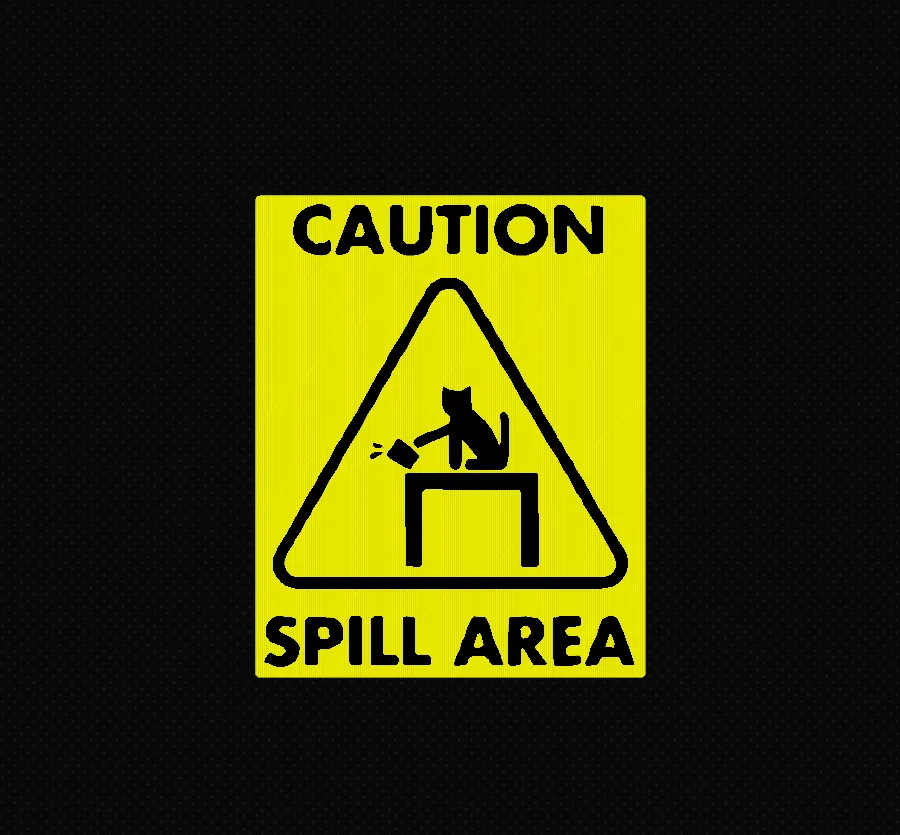 Caution: spill area - sign by dubmehard - MakerWorld