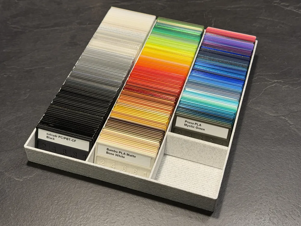 Filament Sample Cards for Label Printer 12mm - Free 3D Print Model ...