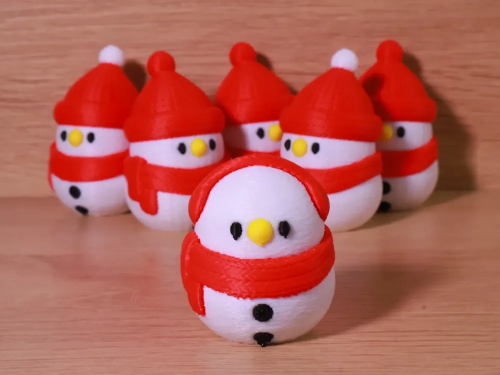 Four Christmas Snowmen - Free 3D Print Model - MakerWorld