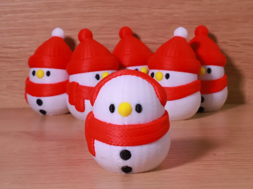 Four Christmas Snowmen Free 3d Print Model Makerworld