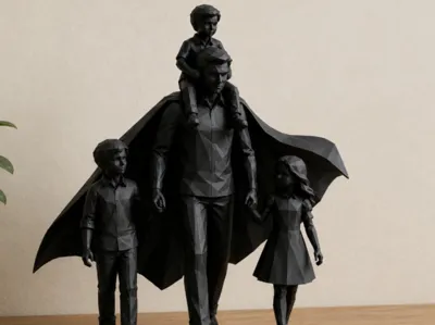 The Everyday Hero – Low Poly Fathers Day Sculpture - Free 3D Print ...