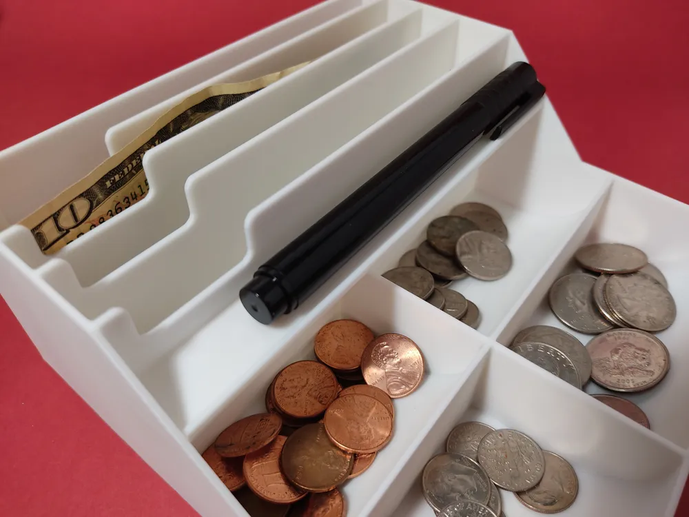 Compact Cash and Coin Drawer Organizer - Free 3D Print Model - MakerWorld