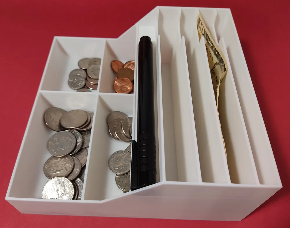 Compact Cash and Coin Drawer Organizer - Free 3D Print Model - MakerWorld