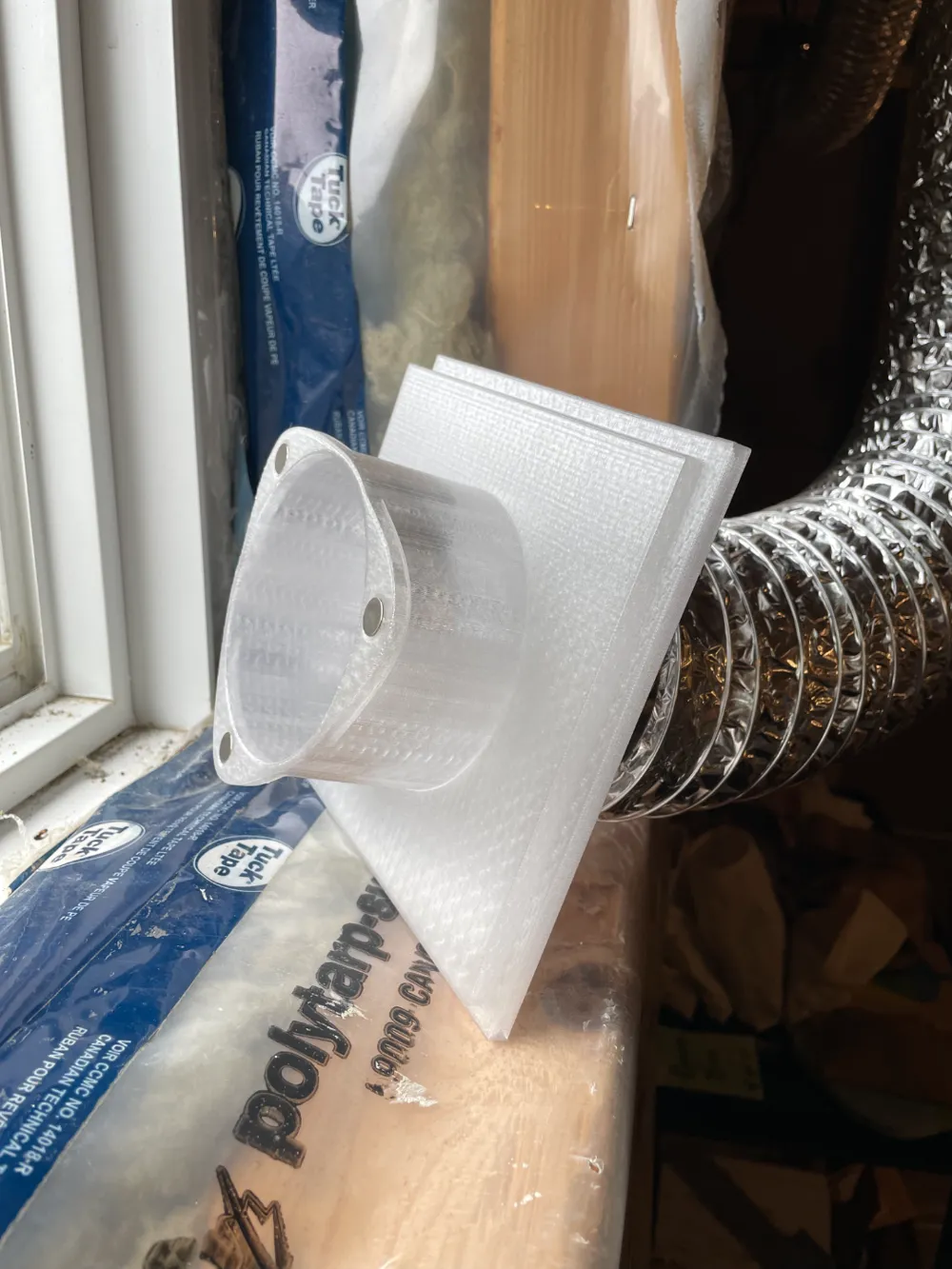 Window Vent Adapter / Filler (4" ducting) by slipstream - MakerWorld