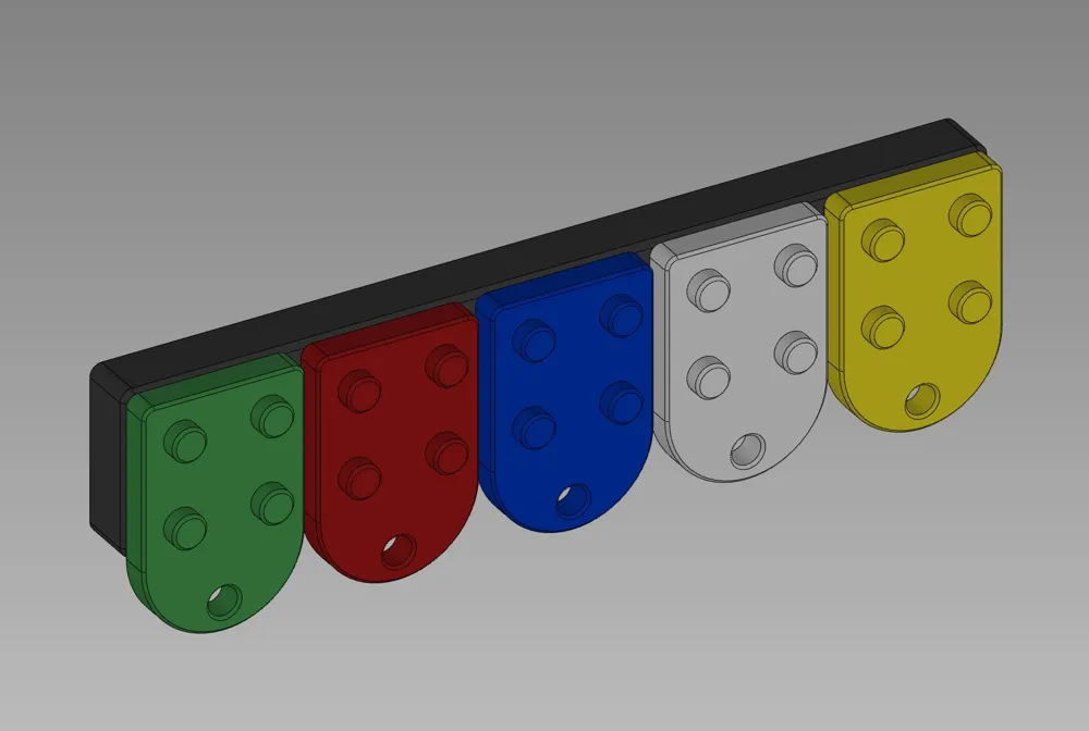 BRICK KEY HOLDER BOARD WITH KEY HOLDERS by sauerkirschsaft - MakerWorld