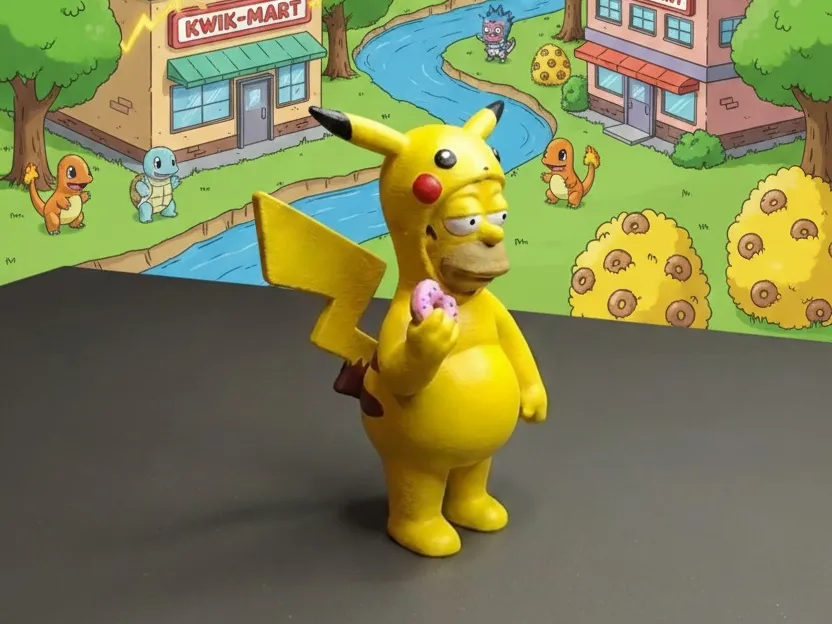 Homerchu – The Homer Simpson - Pikachu Mashup - Free 3D Print Model ...