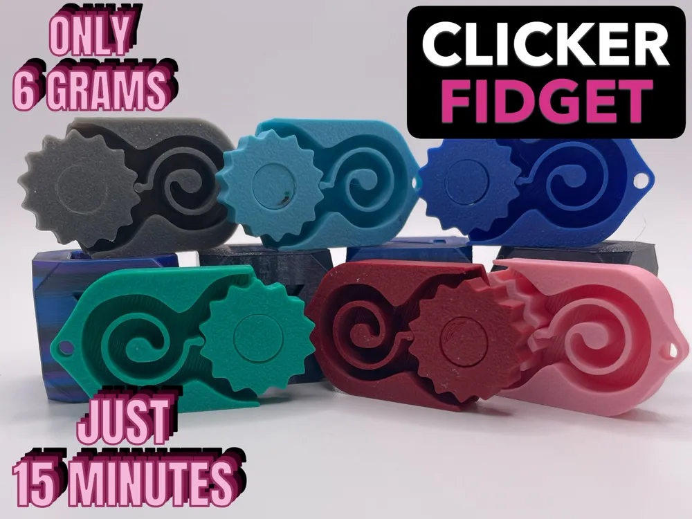Clicker Fidget↬Just 15 Minute Print↬6 Grams - Free 3D Print Model ...