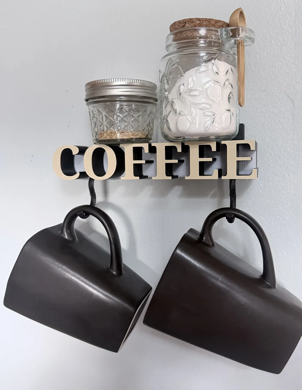 Coffee Cup Holder with shelf wall hanger - Free 3D Print Model - MakerWorld