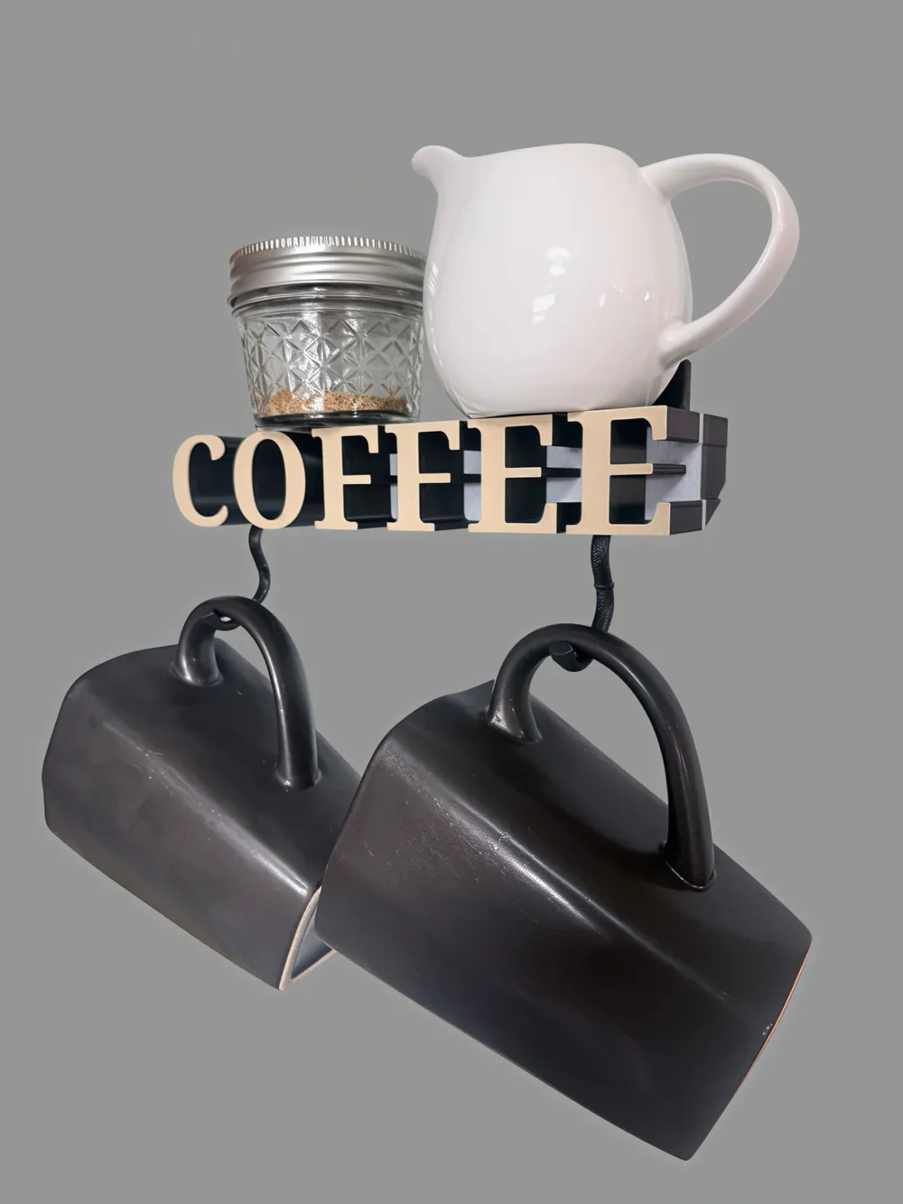 Coffee Cup Holder with shelf wall hanger - Free 3D Print Model - MakerWorld