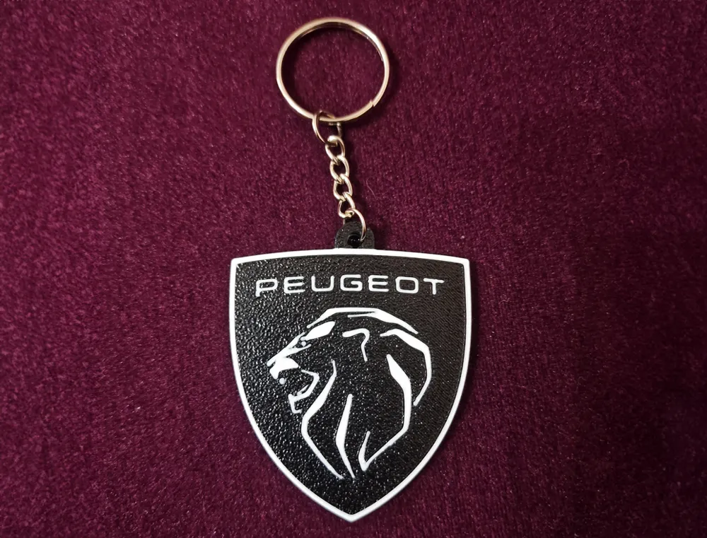 Peugeot Logo Keychain AMS ready Multicolor 3D Printed Automotive ...