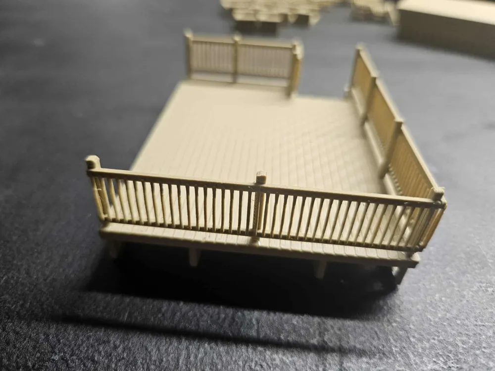 Model Deck with Railings and stairs by oSPARKSo MakerWorld: Download ...