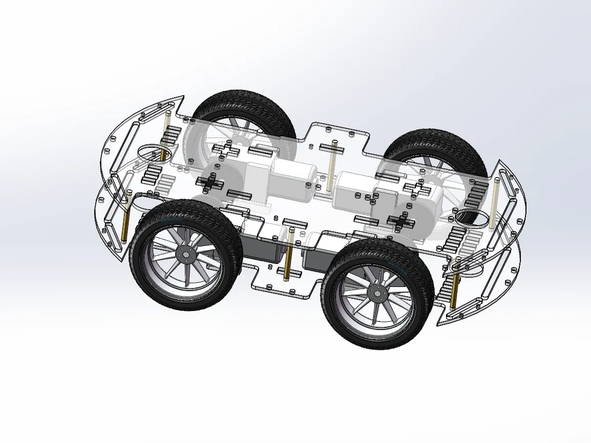Four-wheeled car chassis model by 蛋加葱 - MakerWorld