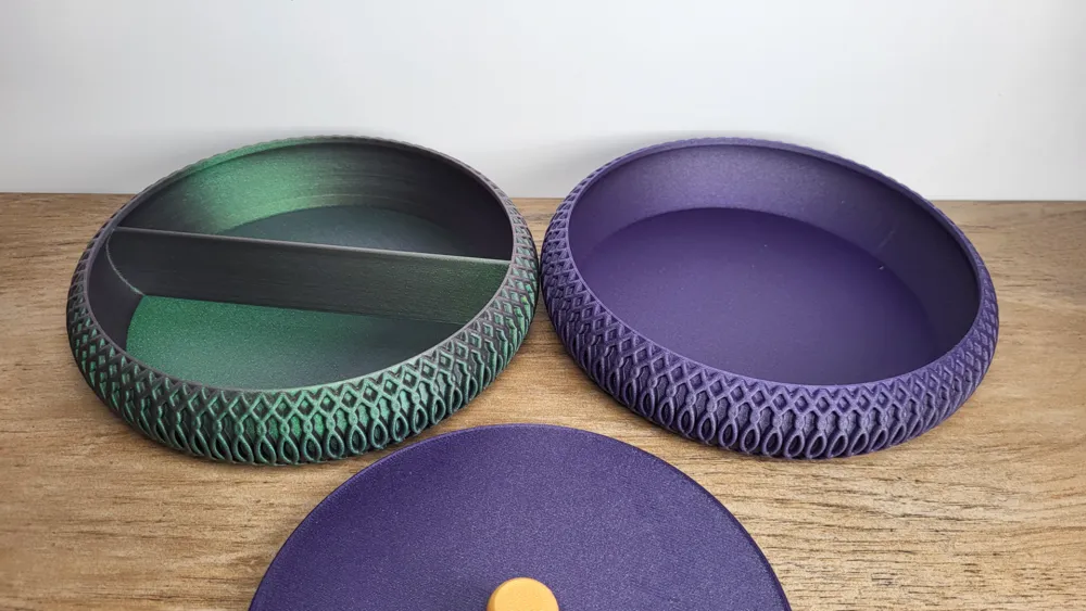 Stackable Bowl Tray - Curvy Waves 03 + Inlays by Art Design. 3D ...