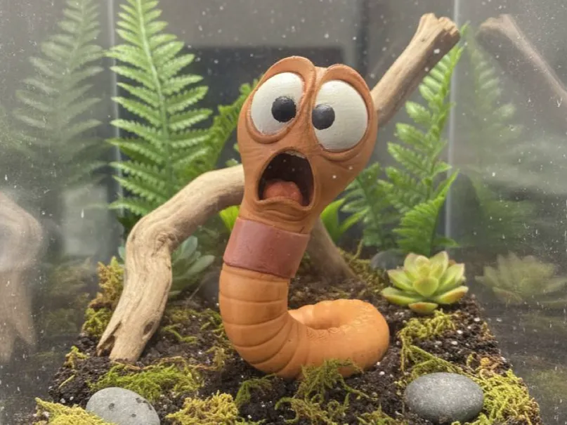 Anxious Worm - Free 3D Print Model - MakerWorld