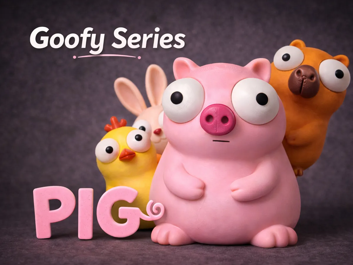 Goofy Series – Pig Cute & Goofy - Free 3D Print Model - MakerWorld