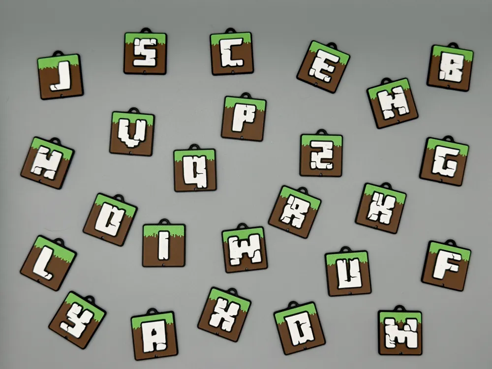 Minecraft Letters Keychain by RetroGameMaker - MakerWorld