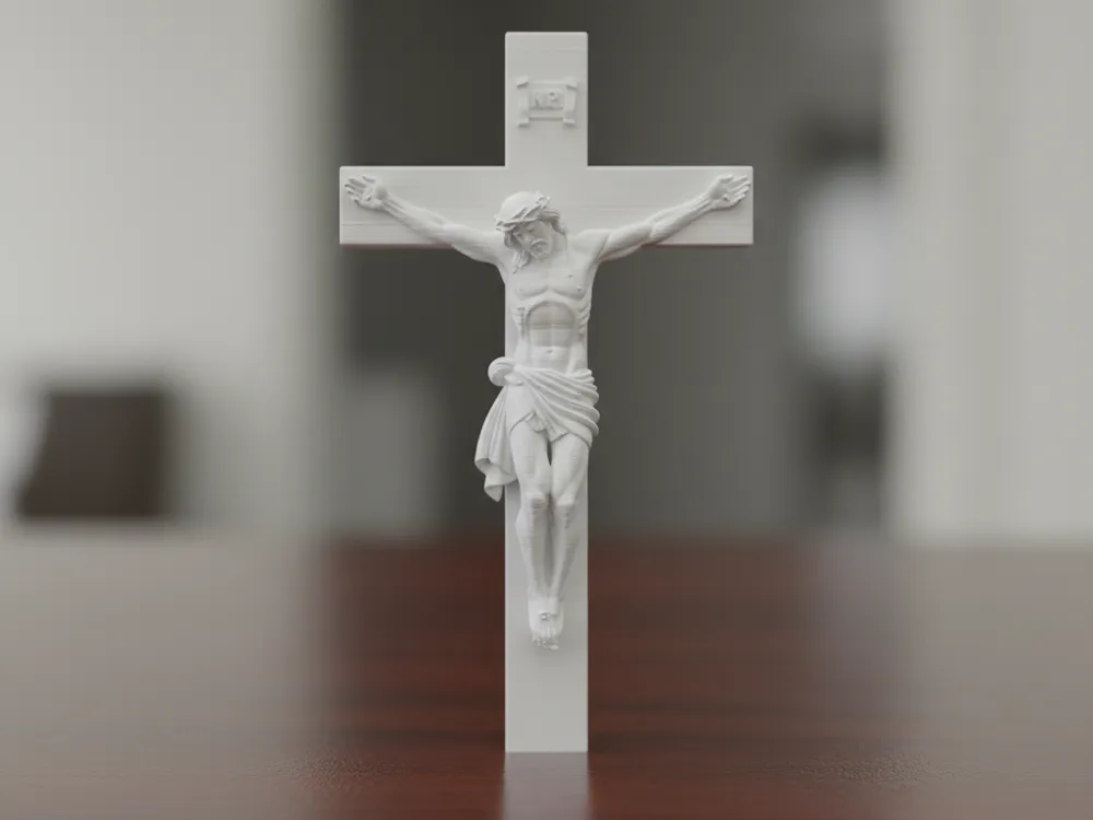Jesus Christ on Cross - Sculpture - Free 3D Print Model - MakerWorld
