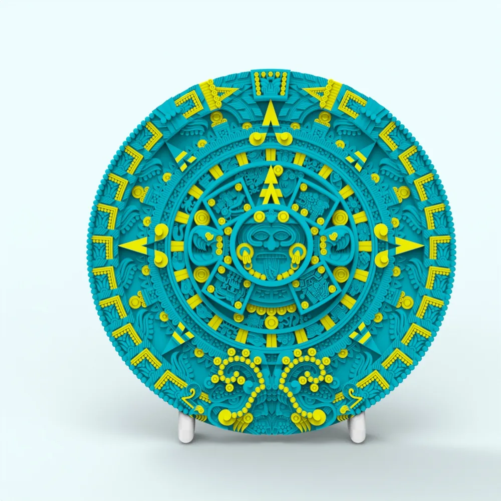 The Aztec Sun Stone 17cm by dreampaint92 - MakerWorld