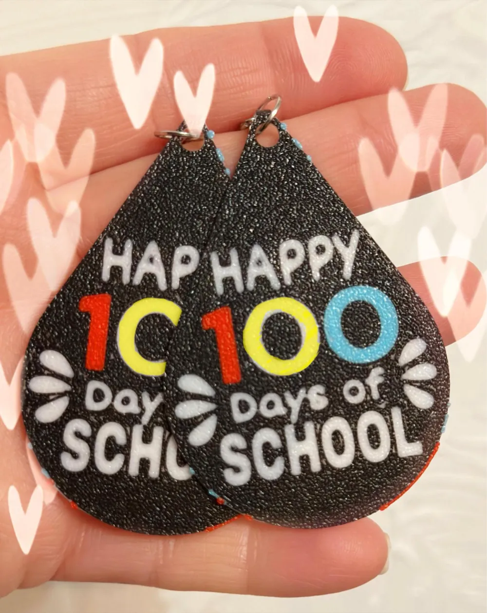 100 days of school earrings celebration teachers by Ada & K 3DA MakerWorld: Download Free 3D Models