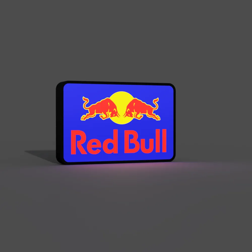 Red Bull Logo Lightbox LED Lamp by braga3dprint MakerWorld: Download ...