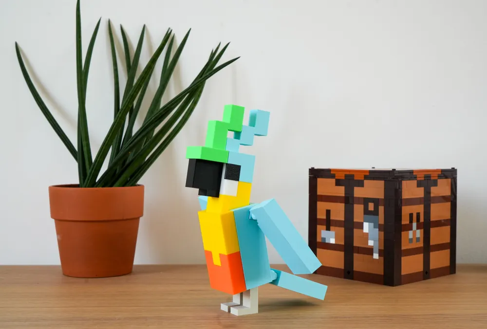 Parrot Minecraft Cyan - Free 3D Print Model - MakerWorld