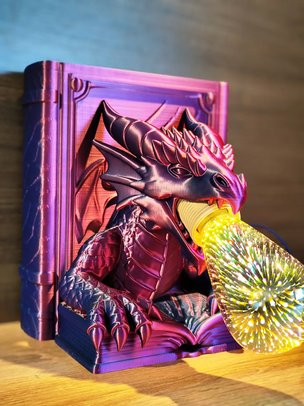 Dragon Book Lamp & Bookend Statue - Free 3D Print Model - MakerWorld