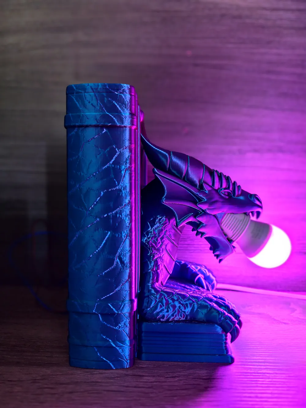 Dragon Book Lamp & Bookend Statue - Free 3D Print Model - MakerWorld
