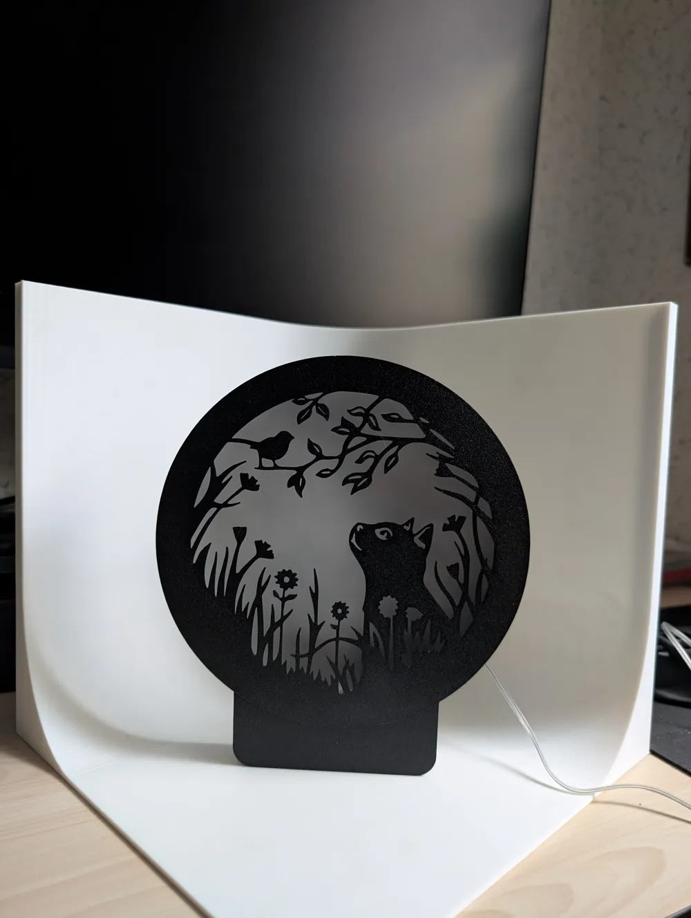 LED Silhouette Lamp Cat Motif - Free 3D Print Model - MakerWorld