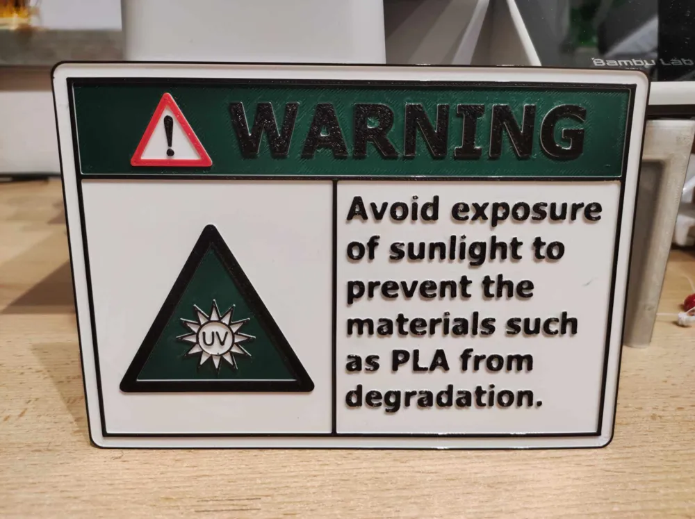 UV Degradation Warning sign by Marinade - MakerWorld