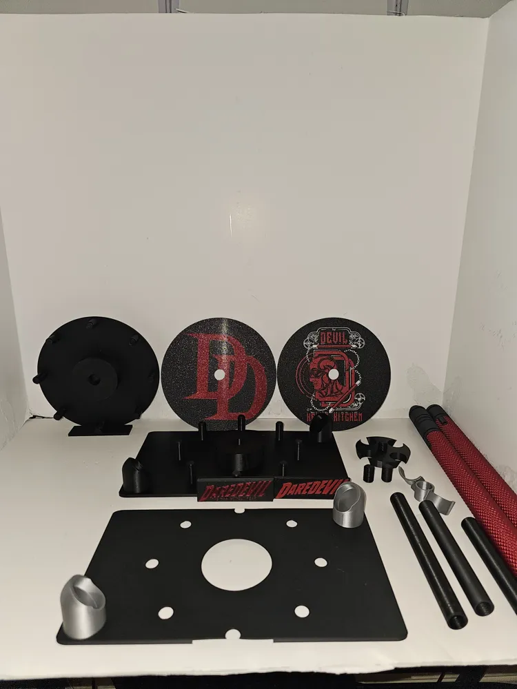 DareDevil Helmet & Club Stand w/ changeable Faces - Free 3D Print Model ...
