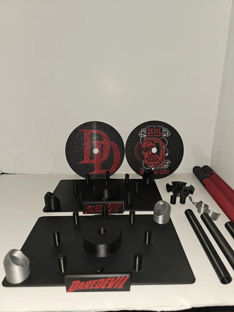 DareDevil Helmet & Club Stand w/ changeable Faces - Free 3D Print Model ...