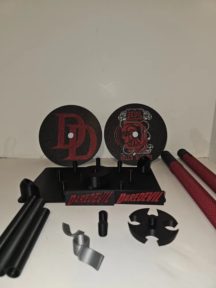 DareDevil Helmet & Club Stand w/ changeable Faces - Free 3D Print Model ...