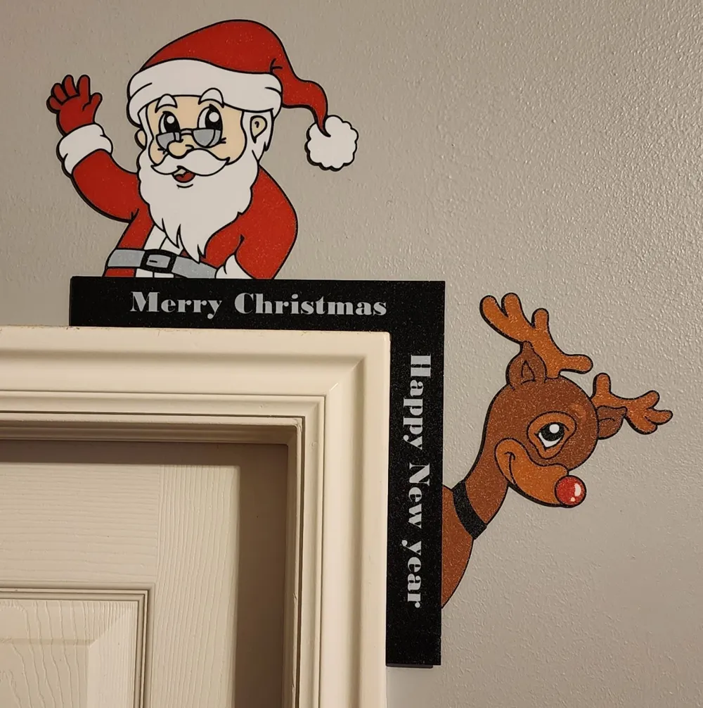 Christmas Wall Corner - Santa and Rudolph by briankstan - MakerWorld